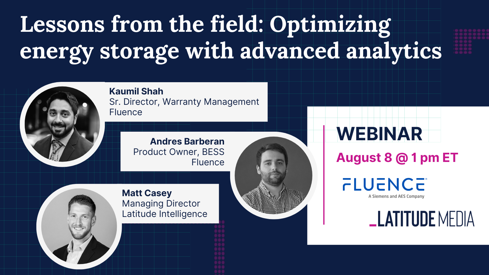 Optimizing energy storage with advanced analytics | Fluence webinar